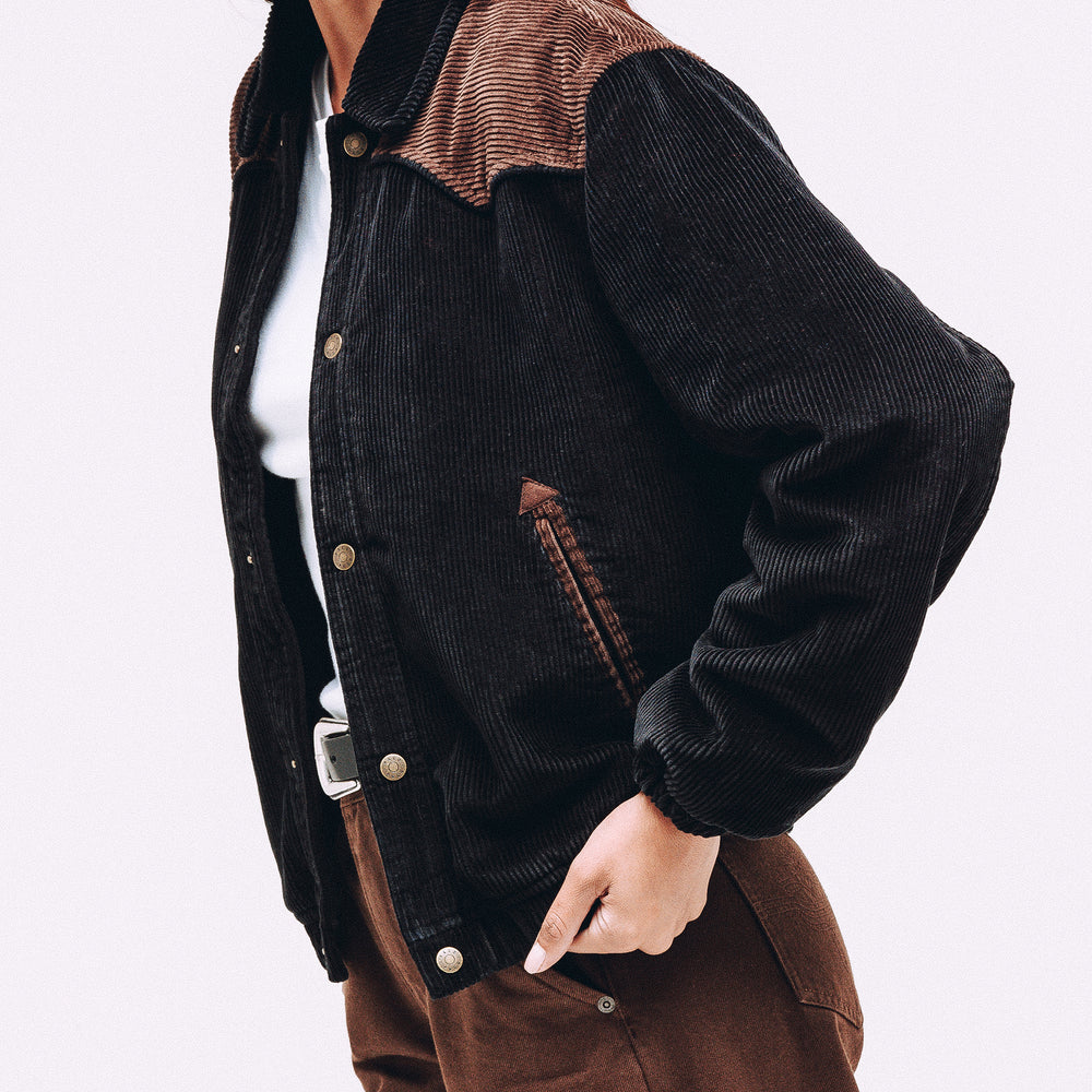 Washed Black Harper Cord Bomber Jacket | Women's Jackets & Outerwear ...