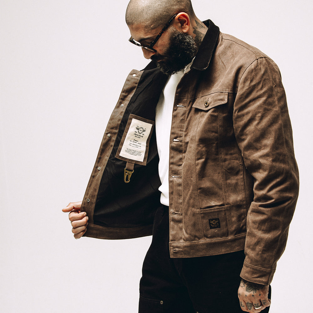 Wayfare Waxed Canvas Jacket - Caribou | Men's Outerwear & P&Co - A ...