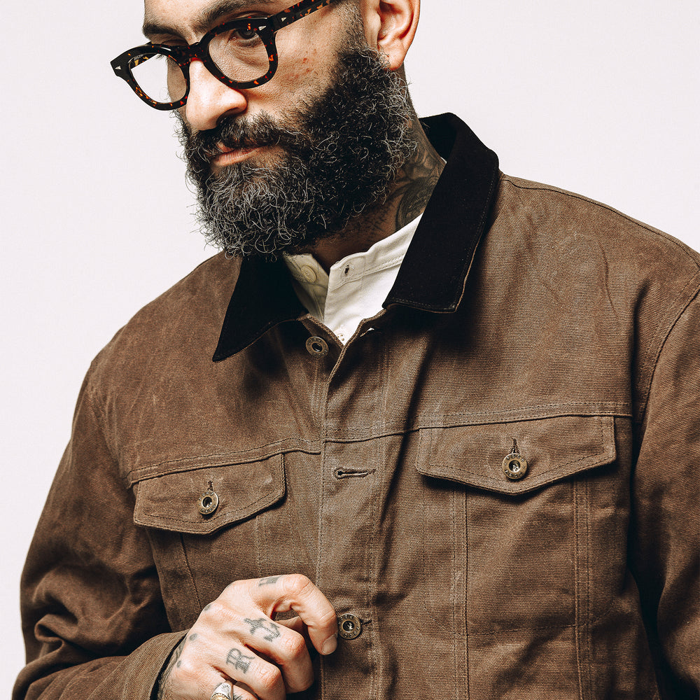 Wayfare Waxed Canvas Jacket - Caribou | Men's Outerwear & P&Co - A ...