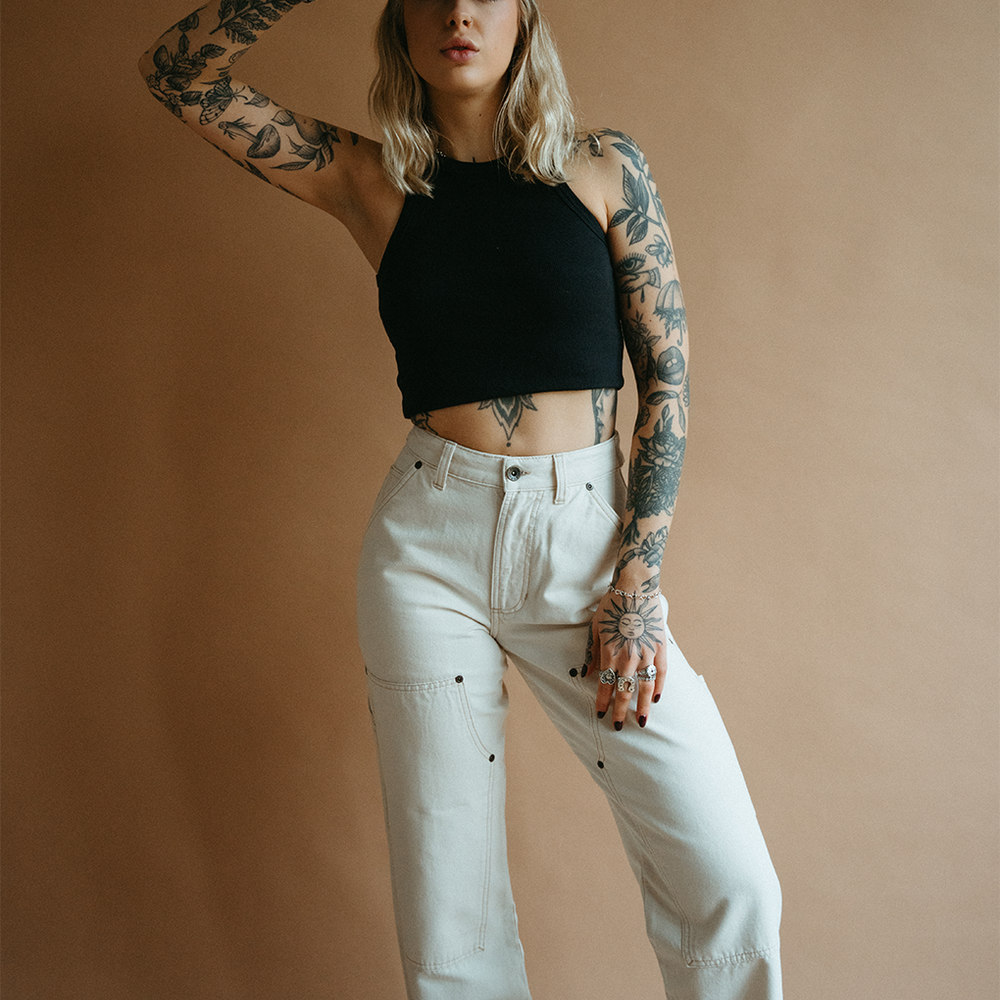 304 Albion Carpenter Pants - Ecru | Women's High-waisted Pants & P&Co ...