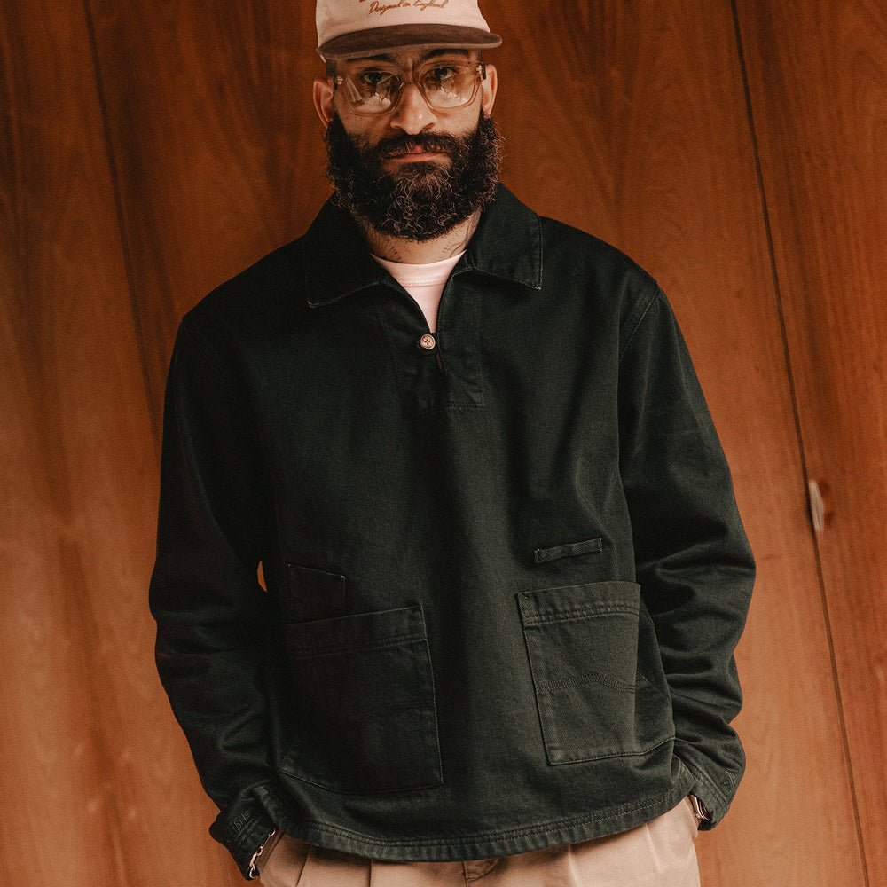 Washed Black Founders Smock | Men's Shirting, Layering & P&Co - A ...